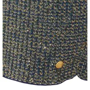 Balmain Glittered Tweed Knit Short Skirt