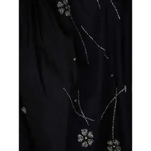 FORTE_FORTE Floral Embroidered Gathered Silk-blend Blouse - Black