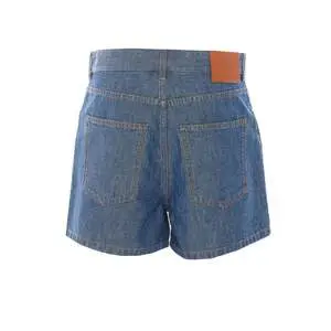 Fendi Ff Logo Denim Shorts