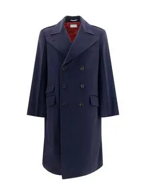 Brunello Cucinelli Double-breasted Wool Coat - Blue