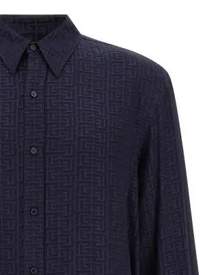 Balmain Jacquard Monogram Shirt - Blue
