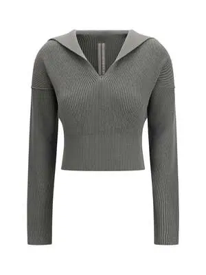 Rick Owens Euca Virgin Wool V-neck Sweater - Green