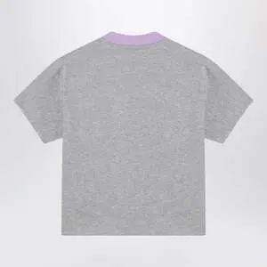 Versace Reversible Grey/lilac Cotton Jersey T-shirt - Gray