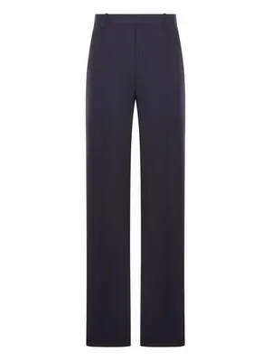 Saint Laurent High-waisted Tailored Pants In Wool Chin - Blue