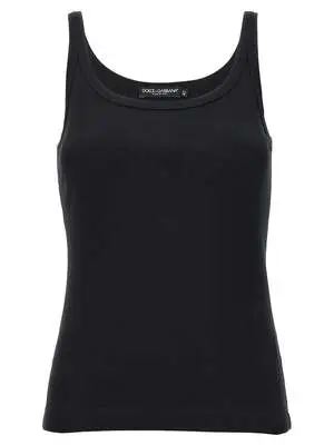 Dolce & Gabbana Ribbed Tank Top - Black