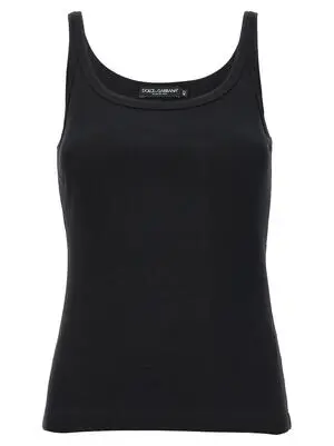 Dolce & Gabbana Ribbed Tank Top - Black
