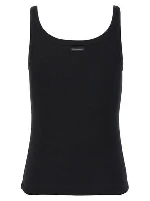 Dolce & Gabbana Ribbed Tank Top - Black