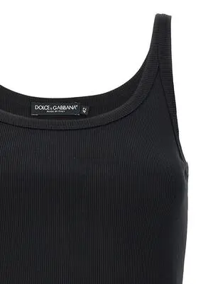Dolce & Gabbana Ribbed Tank Top - Black