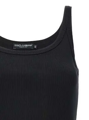 Dolce & Gabbana Ribbed Tank Top - Black