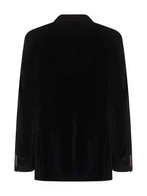 Dolce & Gabbana Black Velvet Sicilia Light Single-breasted Blazer