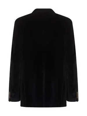 Dolce & Gabbana Black Velvet Sicilia Light Single-breasted Blazer - Multicolor