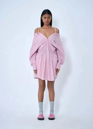 Miu Miu Striped Poplin Dress
