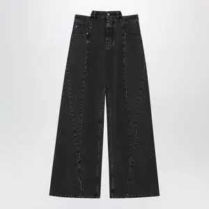 MAISON MARGIELA Wide-leg Jeans In Faded Cotton Denim - Black