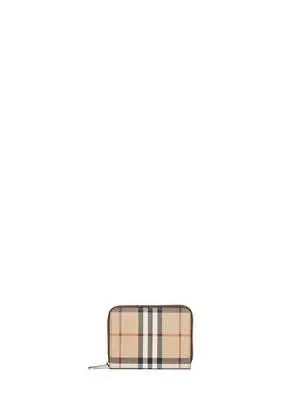 Burberry Archive Beige Check Zipped Small Wallet