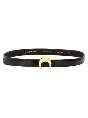 MARINE SERRE Belt With Buckle Moon - Black