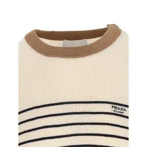Prada Striped Jumper - Cream