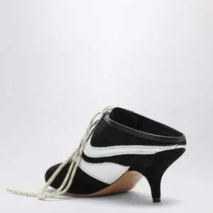 Dries Van Noten Mules 65 Aus Schwarzem Und Weiãÿem Wildleder Und Leder - Black