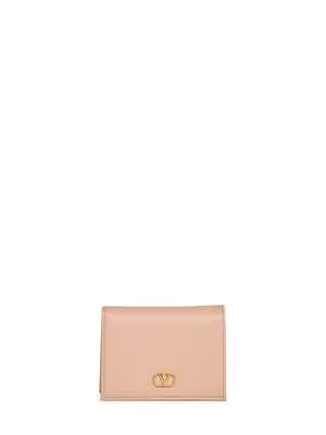 Valentino Garavani Rose Sand Vlogo Signature Wallet - Multicolor