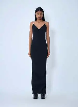 Rick Owens Spaghetti Strap Column Dress - Black