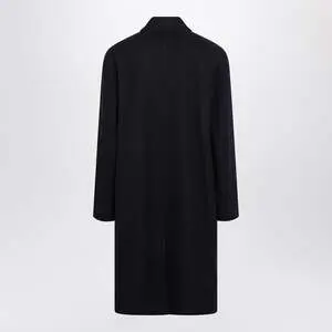 Dries Van Noten Navy Single-breasted Wool Coat