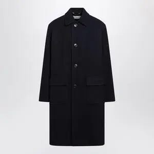 Dries Van Noten Navy Single-breasted Wool Coat - Blue