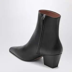 Paris Texas Jane Ankle Boots In Calfskin Leather - Black