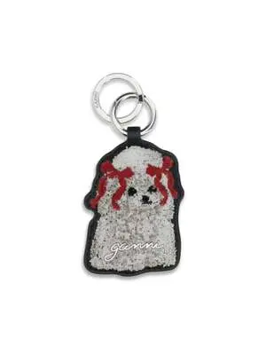 GANNI Poodle Key Ring - White