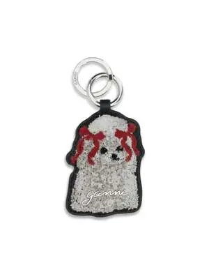 GANNI Poodle Key Ring White