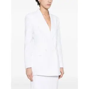 Max Mara Double-breasted Cotton Blazer - White