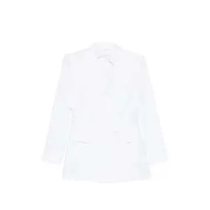 Max Mara Double-breasted Cotton Blazer - White