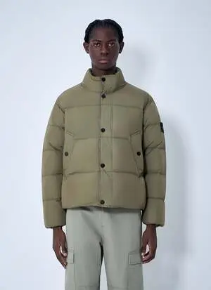 Stone Island Logo Patch Bomber Jacket - Green