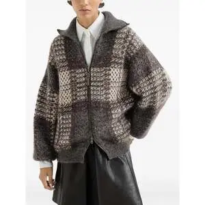 Brunello Cucinelli Oversized Zip Up Jacket - Gray