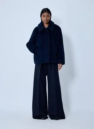 Max Mara Wool-and-silk-blend Coat - Blue