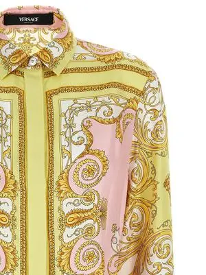 Versace Spring Barocco Silk Twill Mini Dress - Multicolor