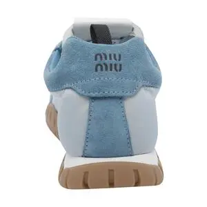 Miu Miu Suede And Fabric Tyre Sneakers - Blue