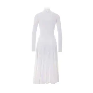 Alaïa Ribbed Turtleneck Dress - White
