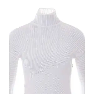 Alaïa Ribbed Turtleneck Dress - White
