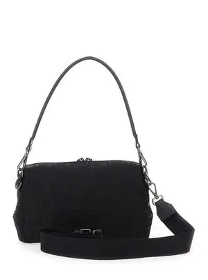 Fendi Shoulder Bag 'lui Medium' With Ff All-over Motif In Tech Fabric For - Black