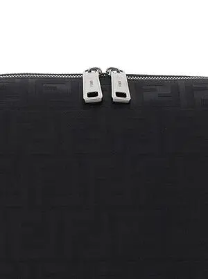 Fendi Shoulder Bag 'lui Medium' With Ff All-over Motif In Tech Fabric For - Black