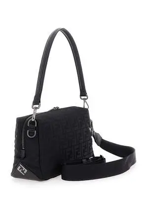 Fendi Medium Shoulder Bag With Ff Motif - Black