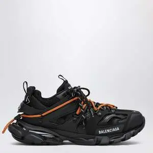 Balenciaga Orange Track Sneakers - Black