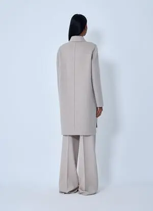Max Mara Longline Cashmere Coat - Cream