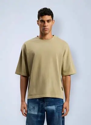 Palm Angels Curved Logo Loose Collar T-shirt - Green