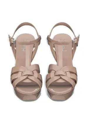 Saint Laurent Tribute Leather Heel Sandals