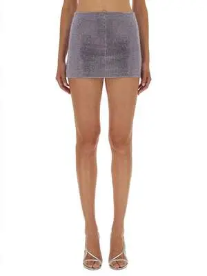 SELF-PORTRAIT Metal Mesh Skirt - Purple