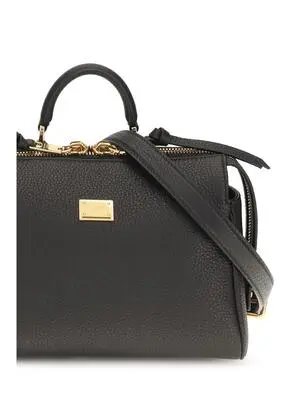 Dolce & Gabbana Vittoria Calfskin Top Handle Bag - Black