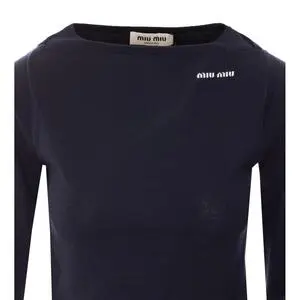 Miu Miu Logo Wool Boat Neck Shirt