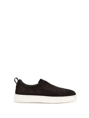 Santoni Suede Slip-on Sneakers - Brown