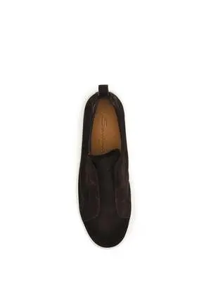 Santoni Suede Slip-on Sneakers - Brown
