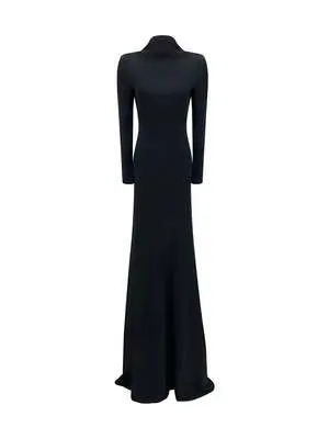 TOM FORD Long Evening Dress With Long Sleeves - Black